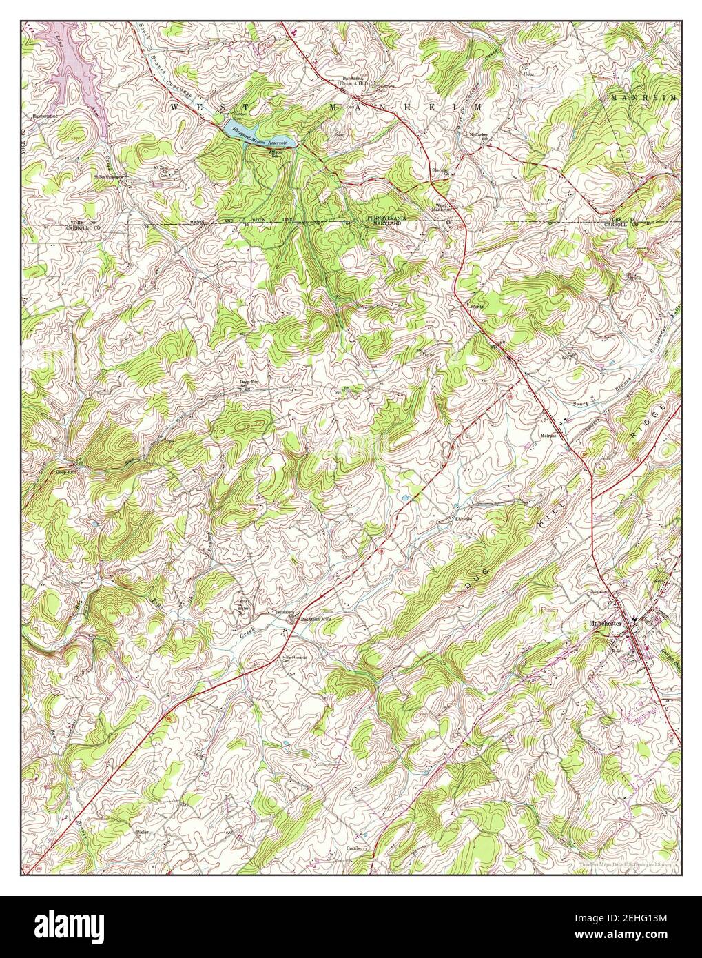 Manchester, Maryland, map 1953, 1:24000, United States of America by ...