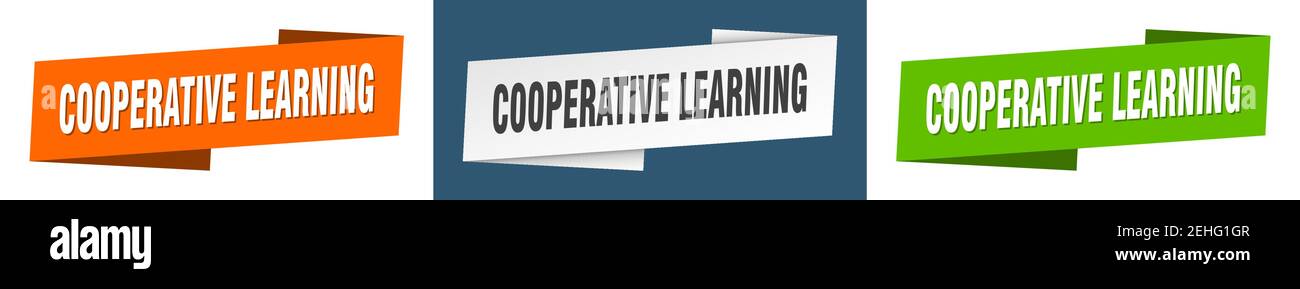 cooperative learning ribbon label sign set. cooperative learning banner ...