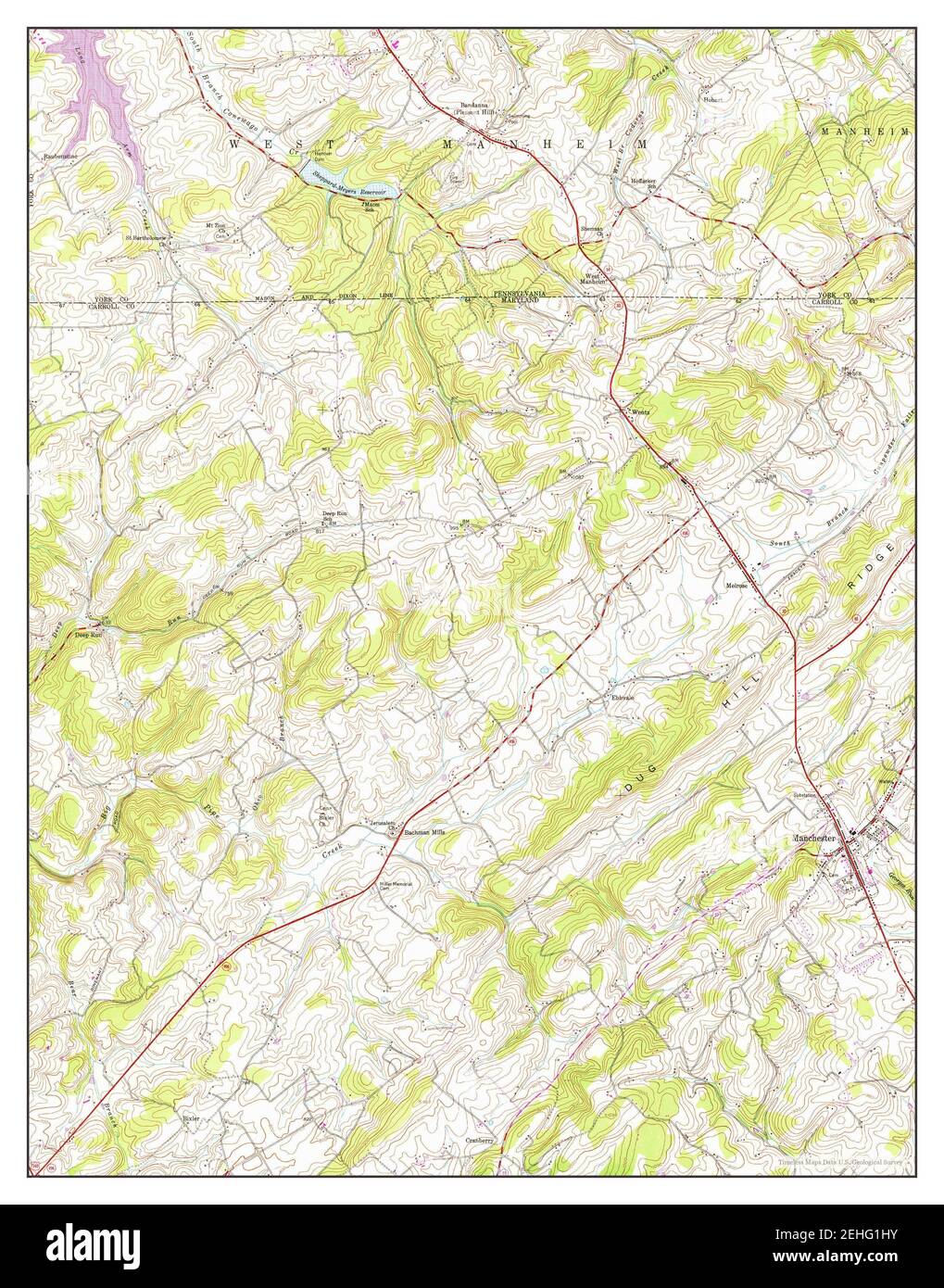 Manchester, Maryland, map 1953, 1:24000, United States of America by ...