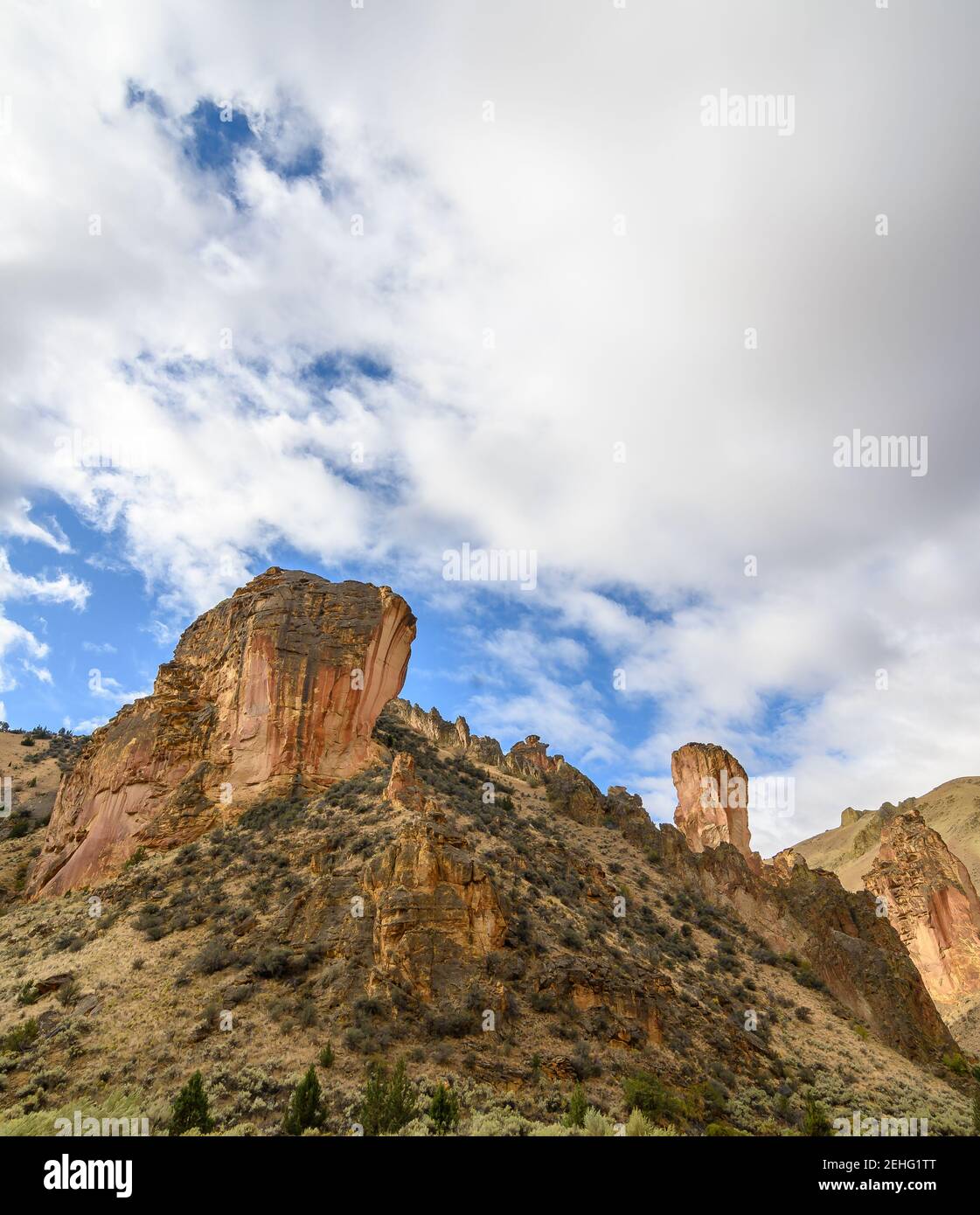 Leslie Gulch Landscape with Clouds Stock Photo - Alamy