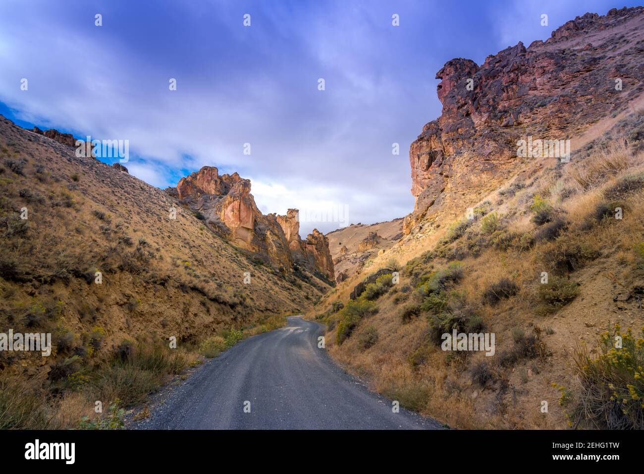 Leslie Gulch Landscape with Clouds Stock Photo - Alamy