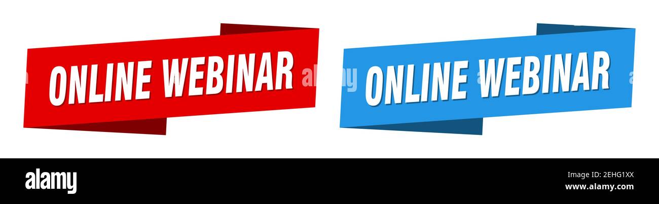 online webinar ribbon label sign set. online webinar banner Stock ...