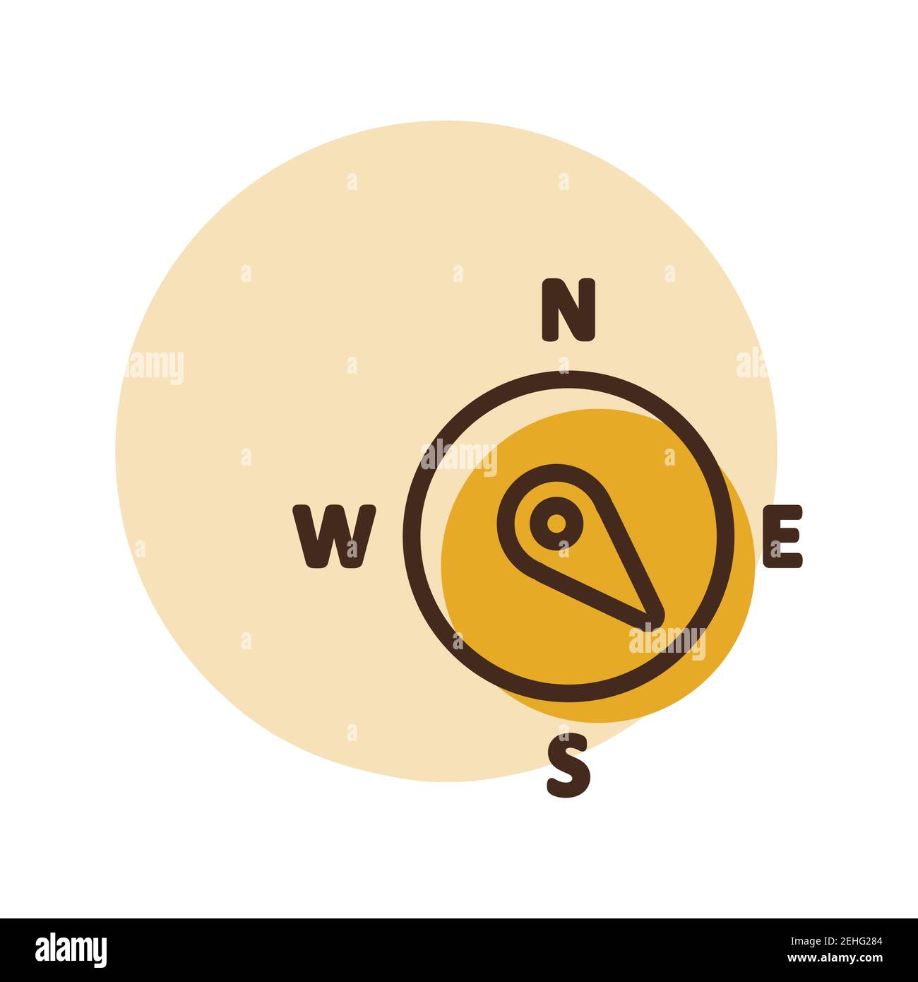 Compass wind rose vector icon. Direction southeast. Meteorology sign ...