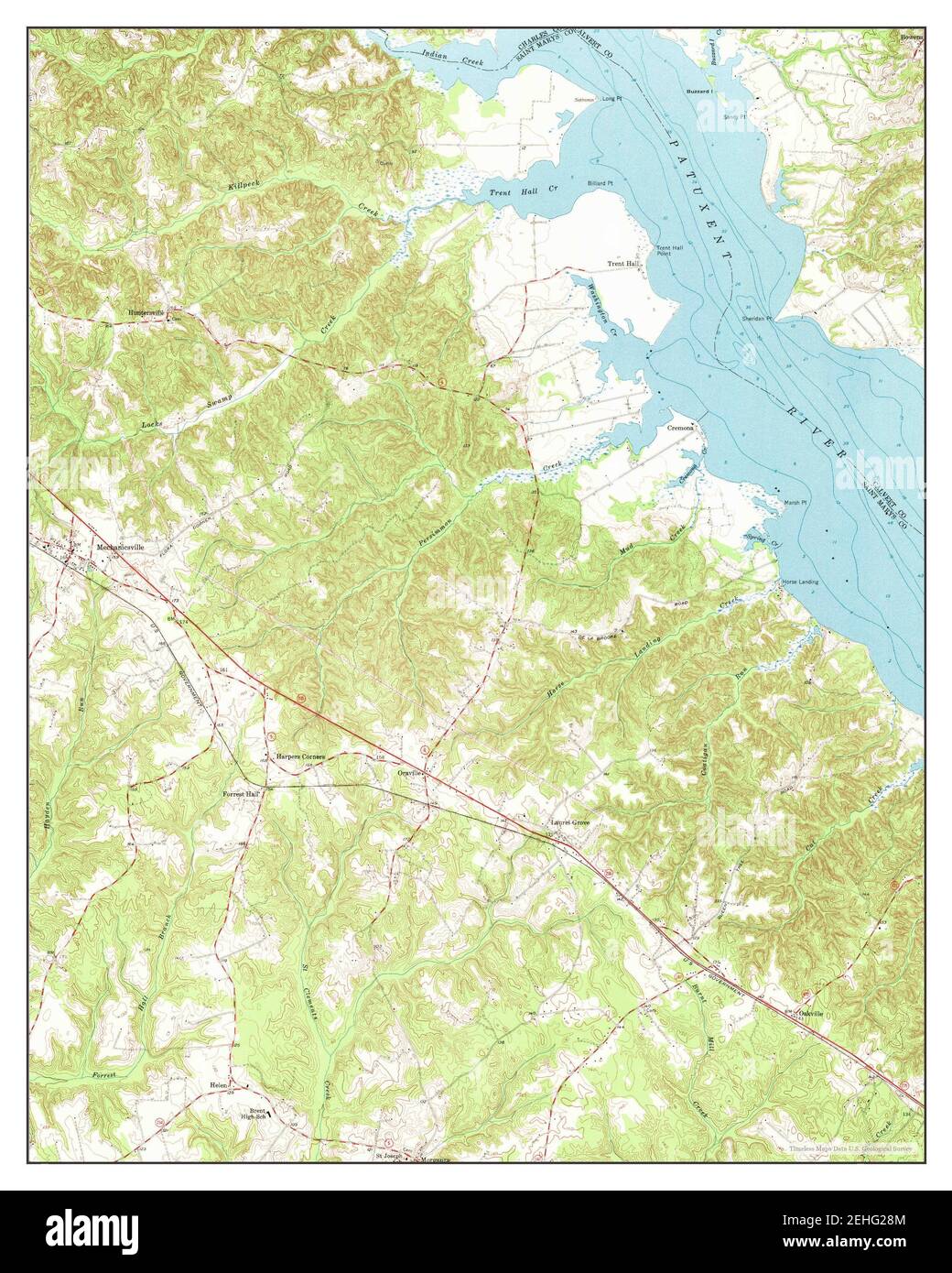 Mechanicsville, Maryland, map 1953, 1:24000, United States of America ...