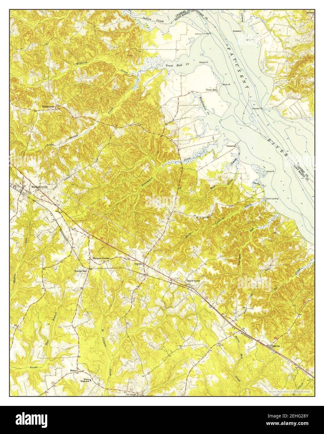Mechanicsville, Maryland, map 1953, 1:24000, United States of America ...