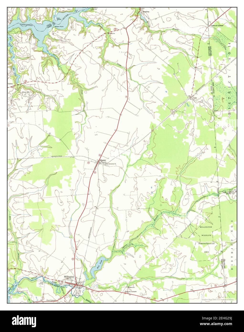Millington, Maryland, map 1953, 1:24000, United States of America by ...
