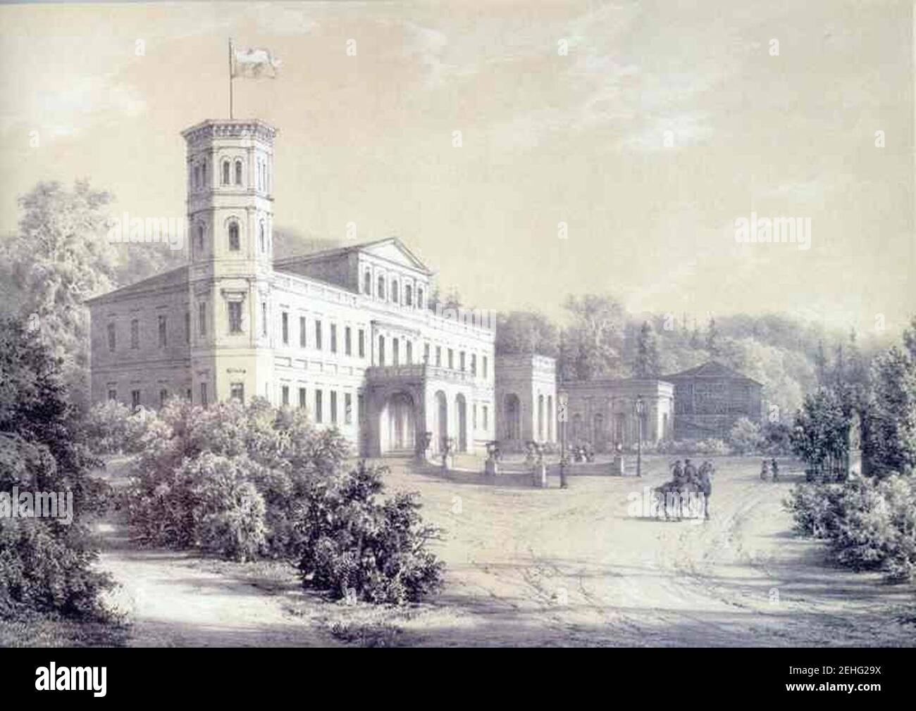 Palace of Oginskiai. Rietavas, 19th c Stock Photo - Alamy