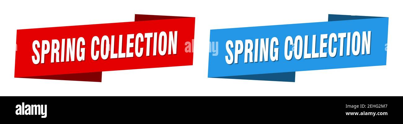 spring collection ribbon label sign set. spring collection banner Stock ...