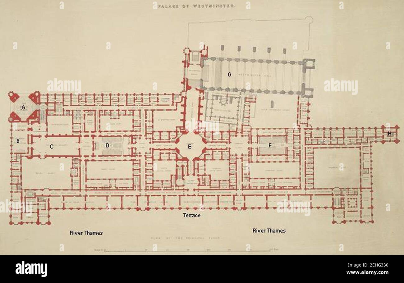 Palace of Westminster plan Crace Stock Photo - Alamy