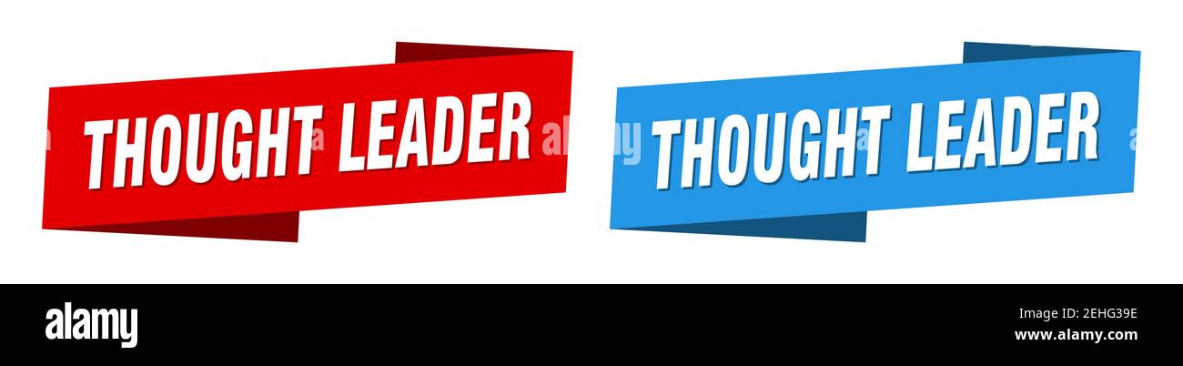 thought leader ribbon label sign set. thought leader banner Stock ...
