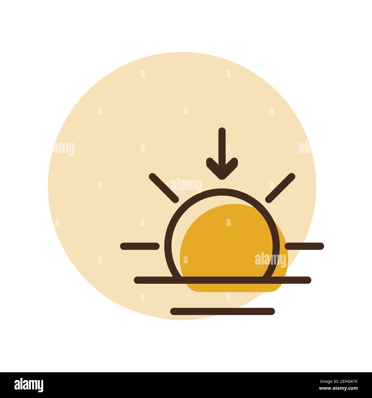 Sunset vector icon. Meteorology sign. Graph symbol for travel, tourism ...