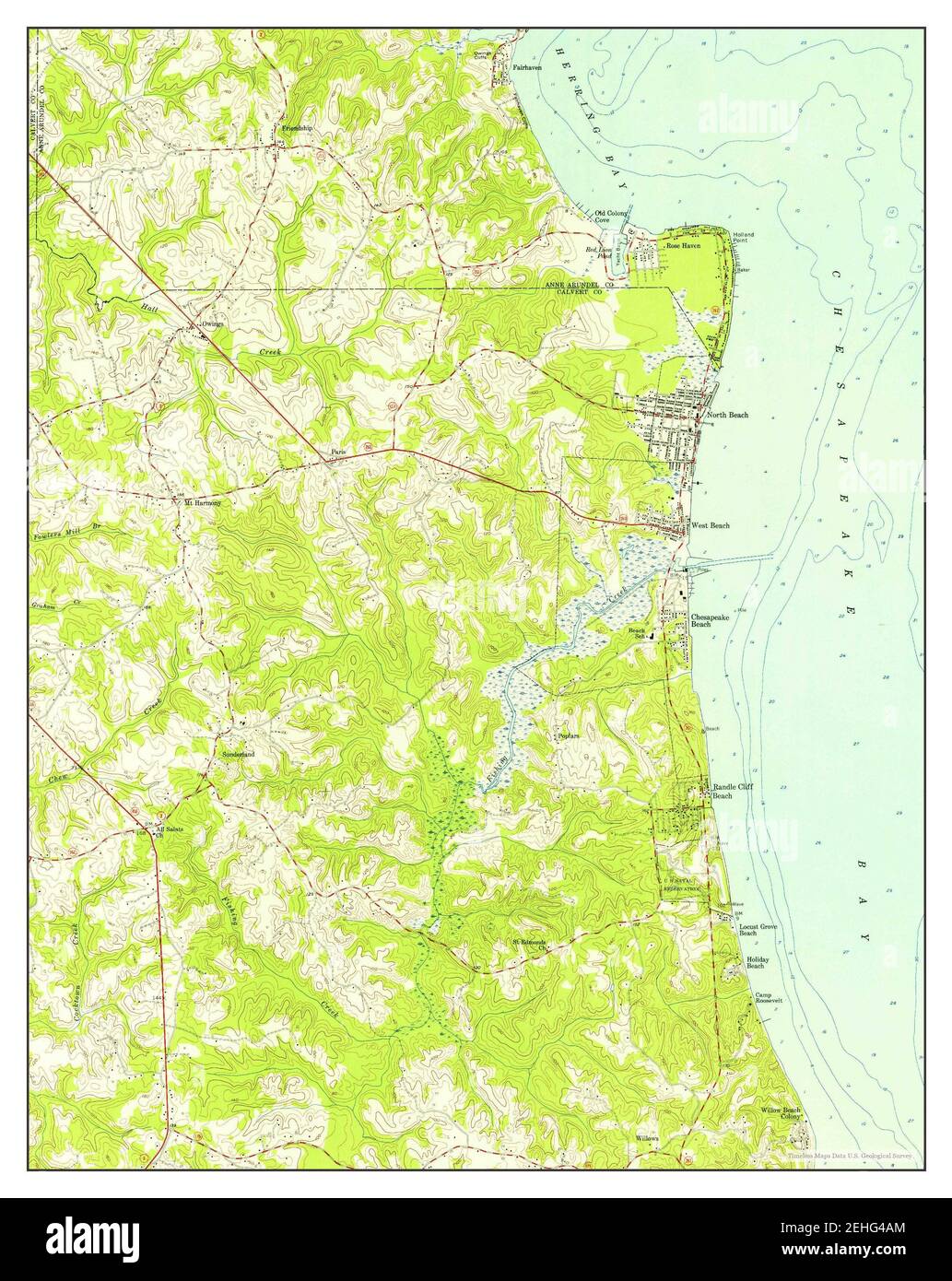 North beach maryland map hi-res stock photography and images - Alamy