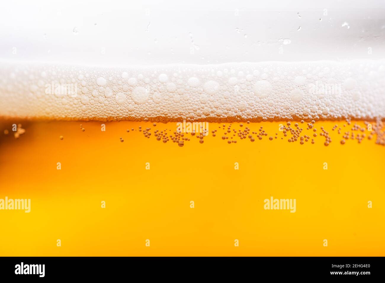 Light Beer with Bubbles and Foam Background. Beer Bubbles Texture Close ...