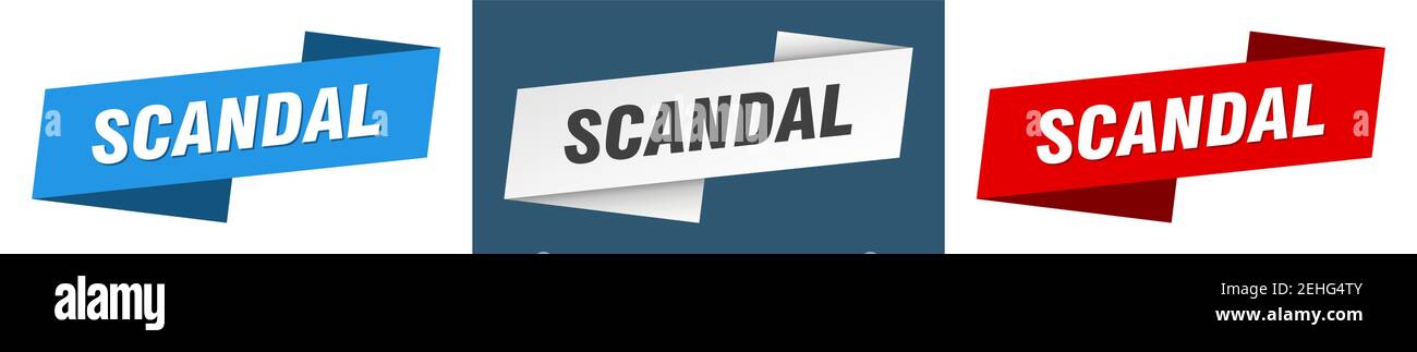 scandal ribbon label sign set. scandal banner Stock Vector Image & Art ...