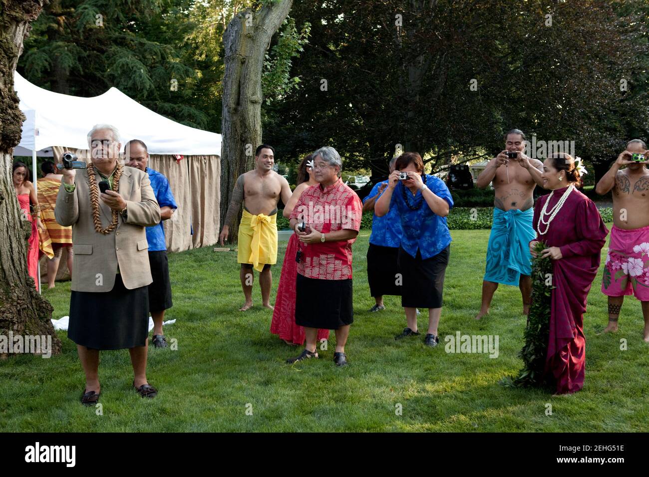 Traditional Hawaiian entertainment group Tihati on the South Lawn of ...