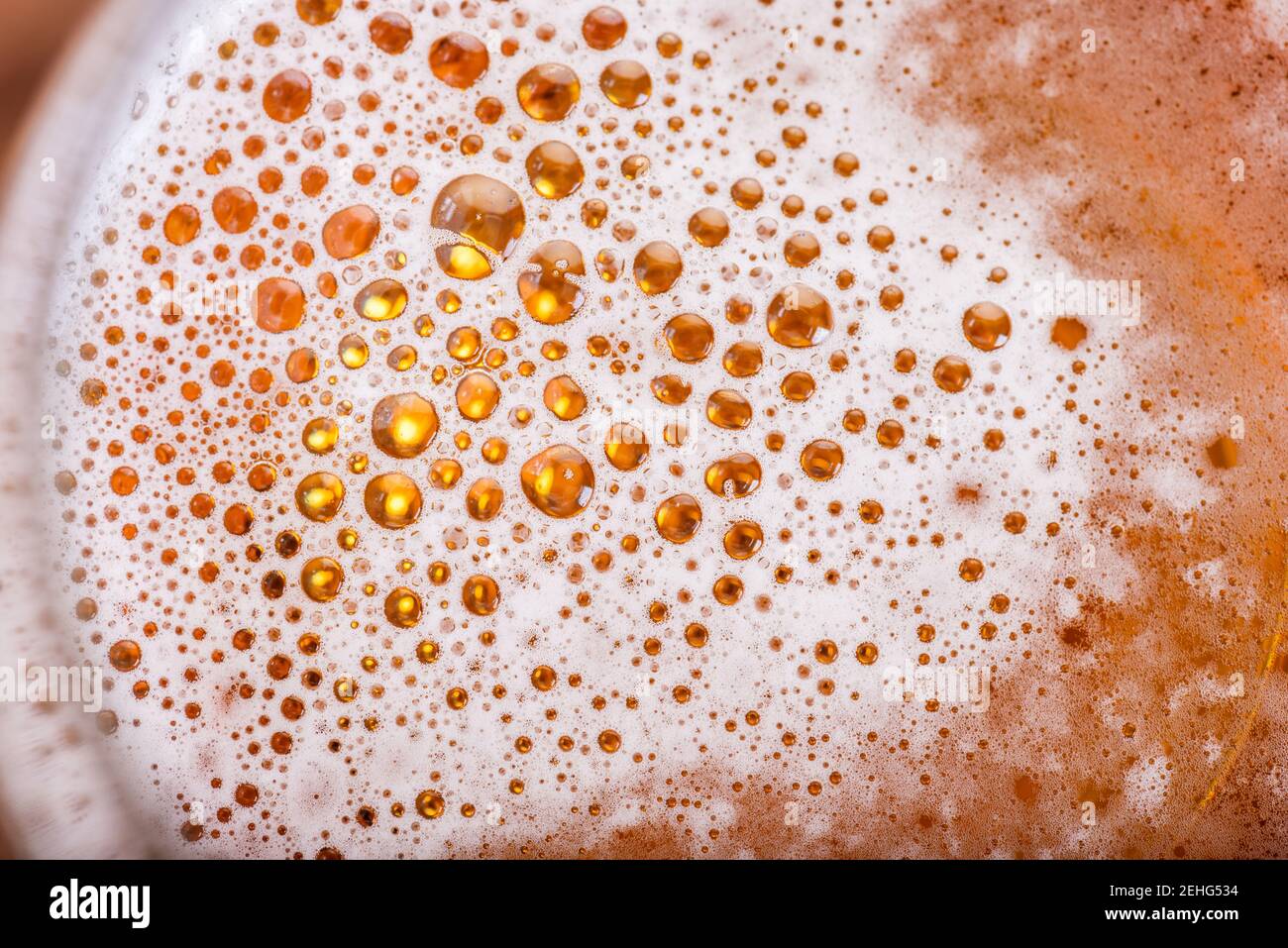 Light Beer with Bubbles and Foam Background. Beer Bubbles Texture Close ...