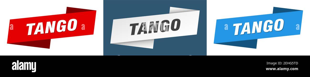 tango ribbon label sign set. tango banner Stock Vector Image & Art - Alamy