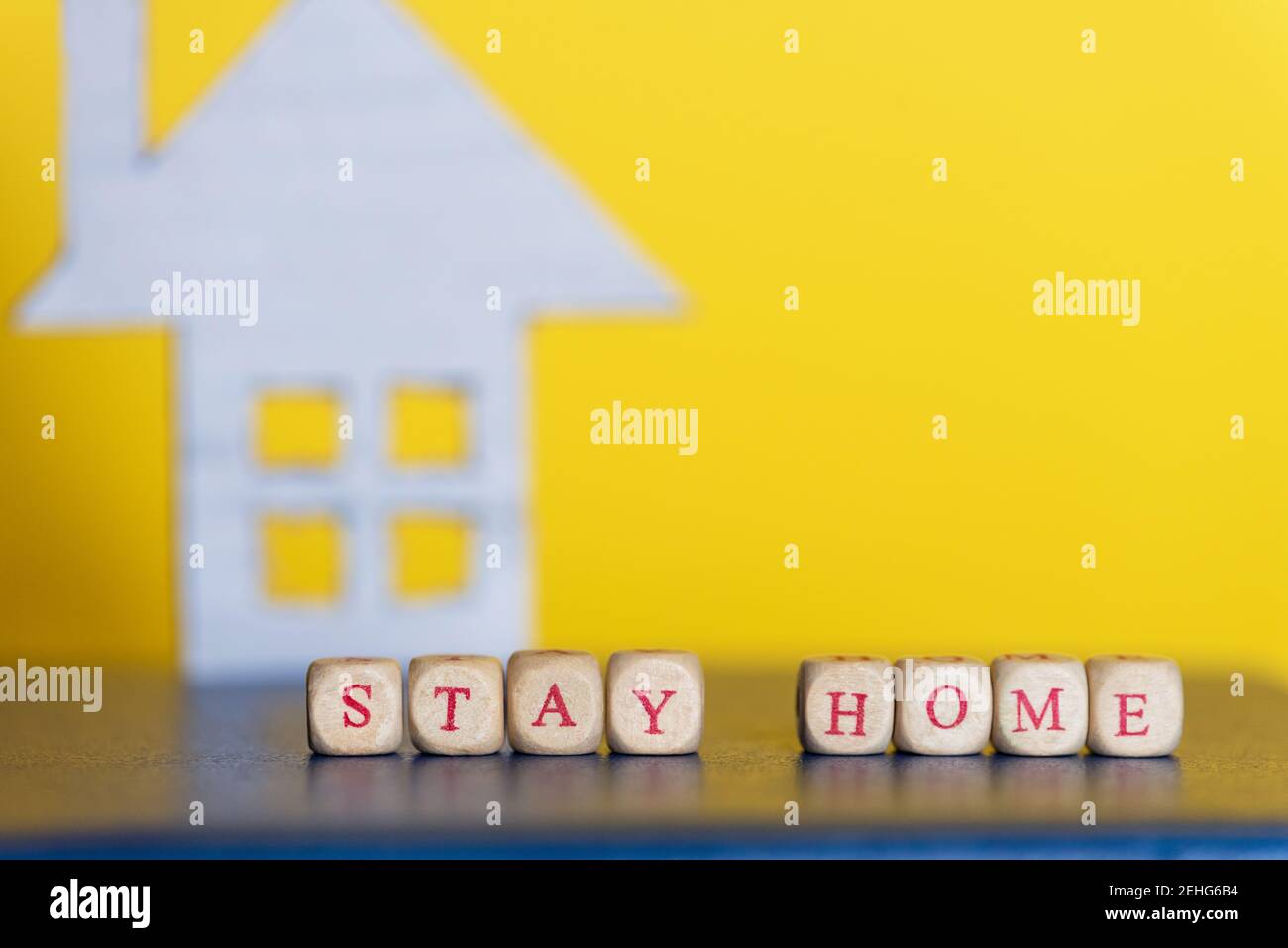 Stay home message. Staying at home with self quarantine to help slow ...