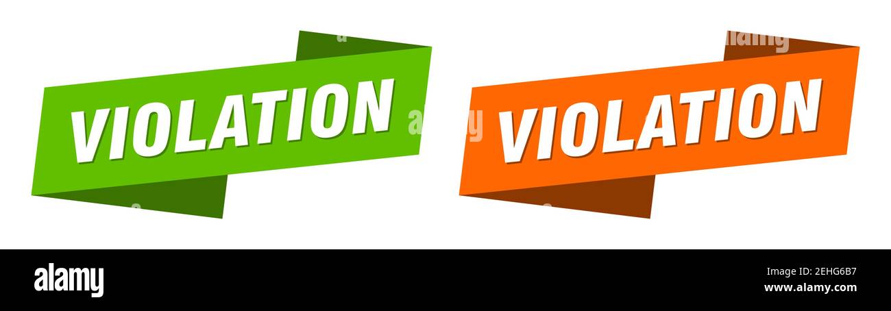 violation ribbon label sign set. violation banner Stock Vector Image ...