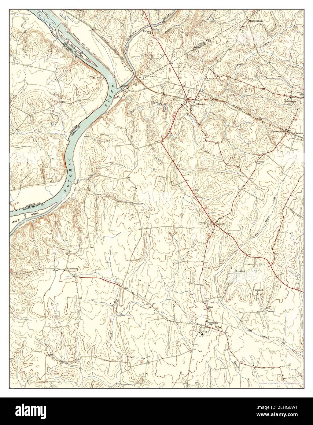 Poolesville, Maryland, map 1952, 1:24000, United States of America by ...