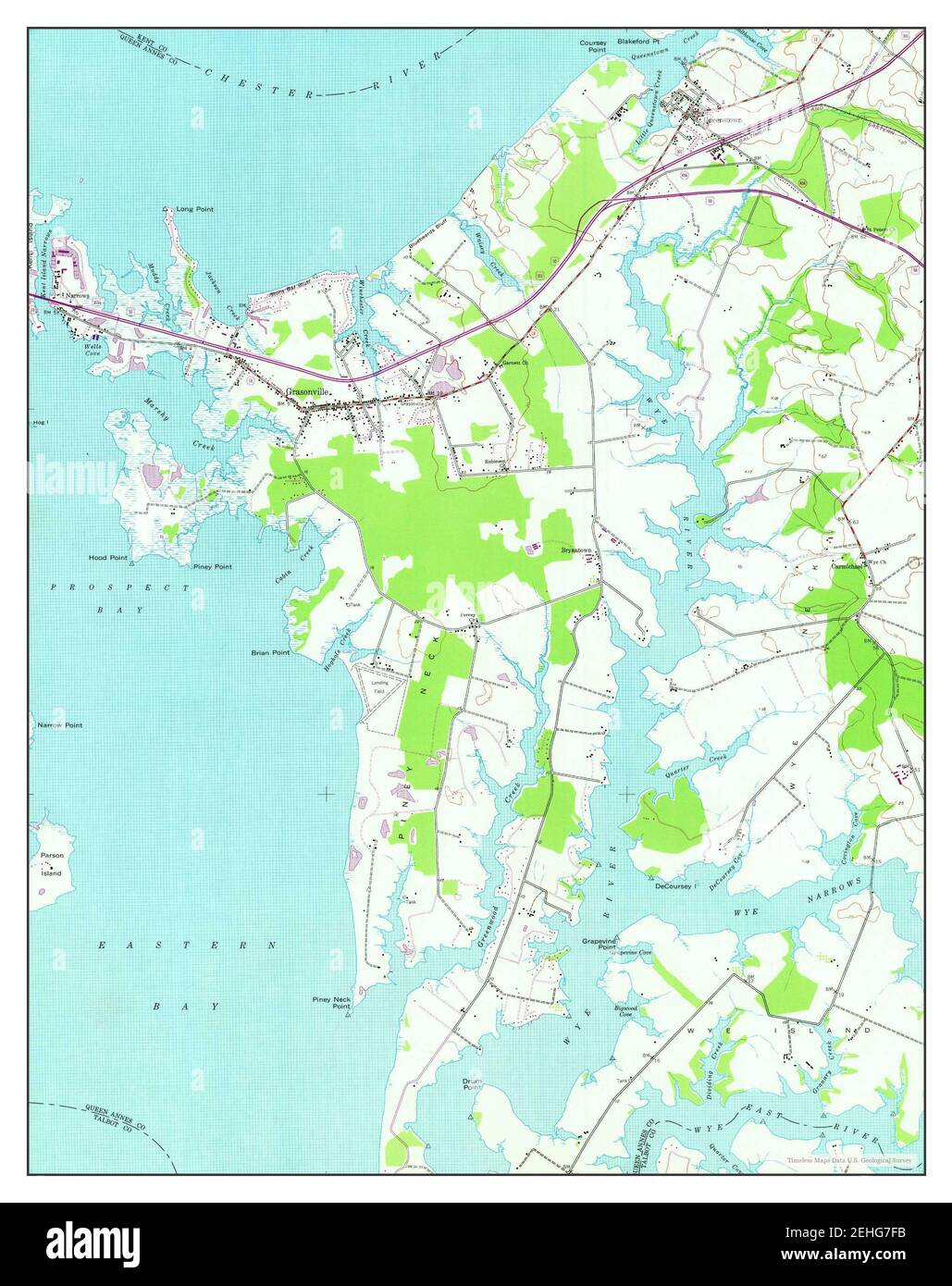 Queenstown, Maryland, map 1942, 1:24000, United States of America by ...