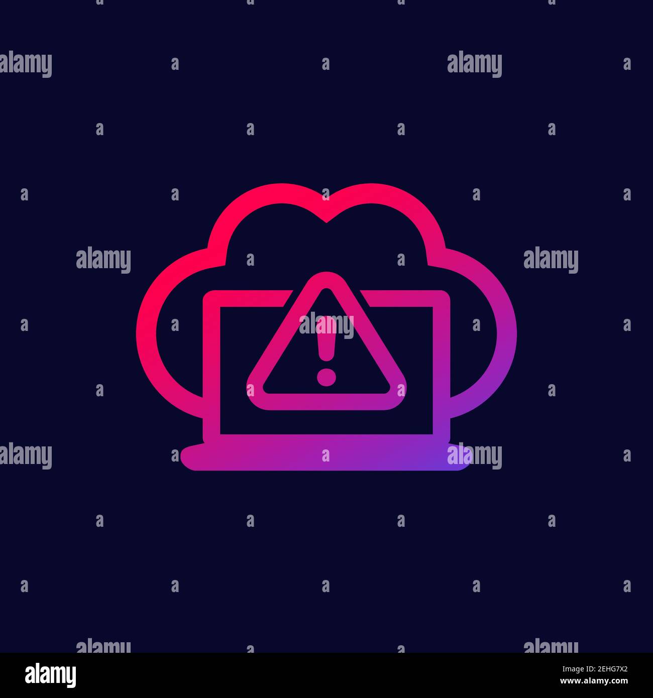 warning icon with cloud, vector Stock Vector Image & Art - Alamy
