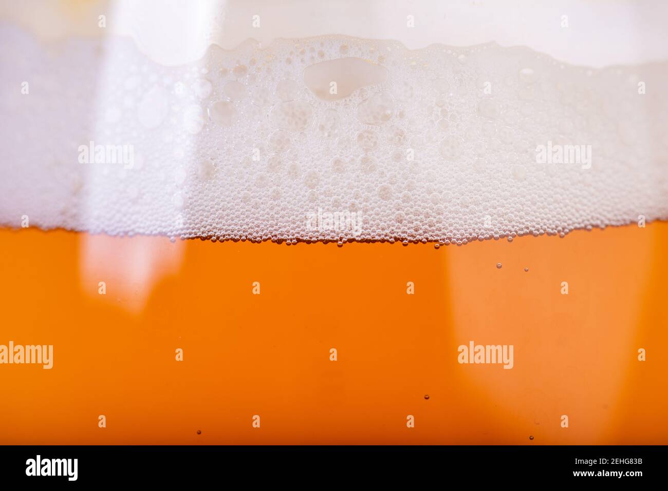 Light Beer with Bubbles and Foam Background. Beer Bubbles Texture Close ...