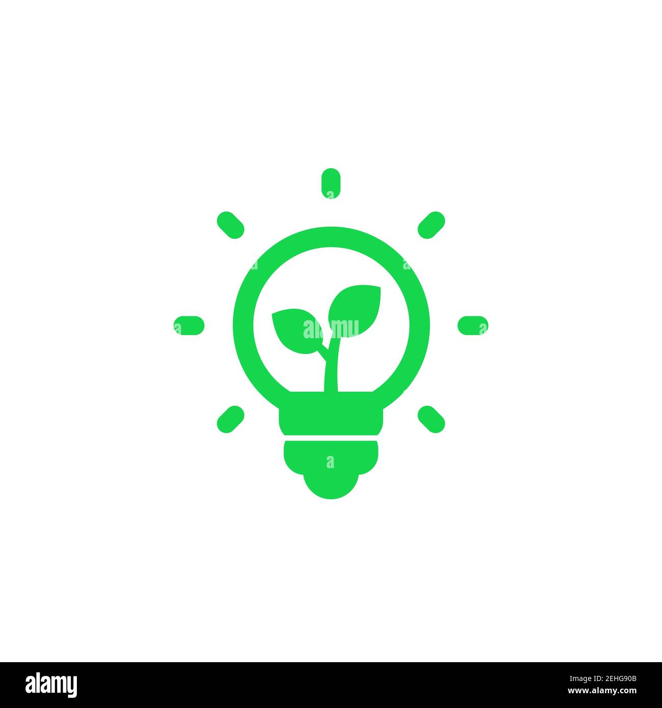 light bulb and plant vector icon on white Stock Vector Image & Art - Alamy