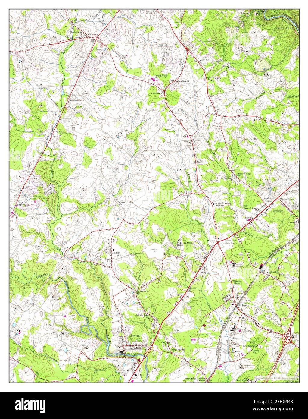 Savage, Maryland, map 1957, 1:24000, United States of America by ...