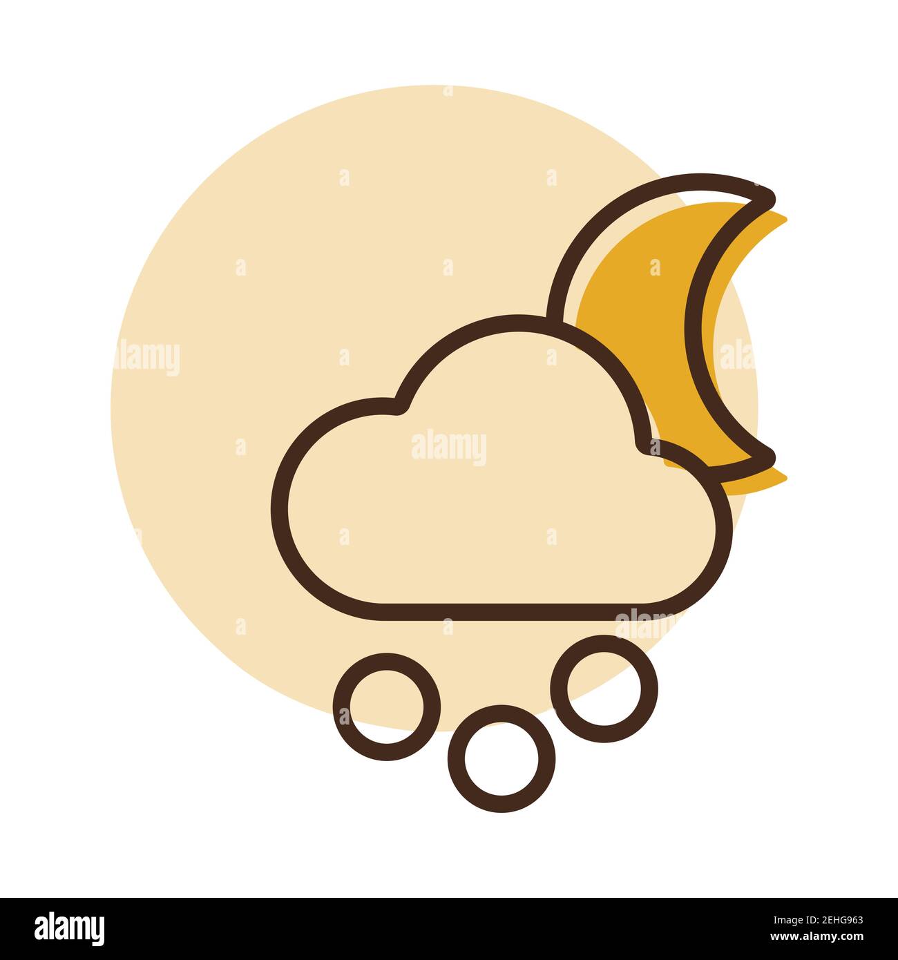 Moon cloud snow grain vector icon. Meteorology sign. Graph symbol for ...