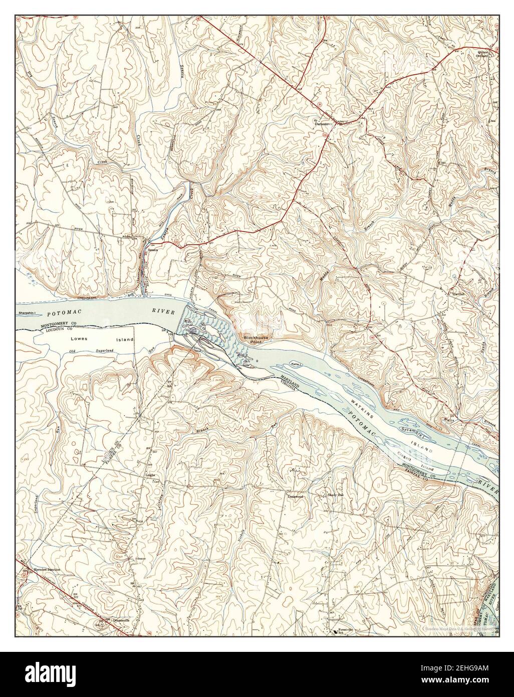 Seneca, Maryland, map 1952, 1:24000, United States of America by ...