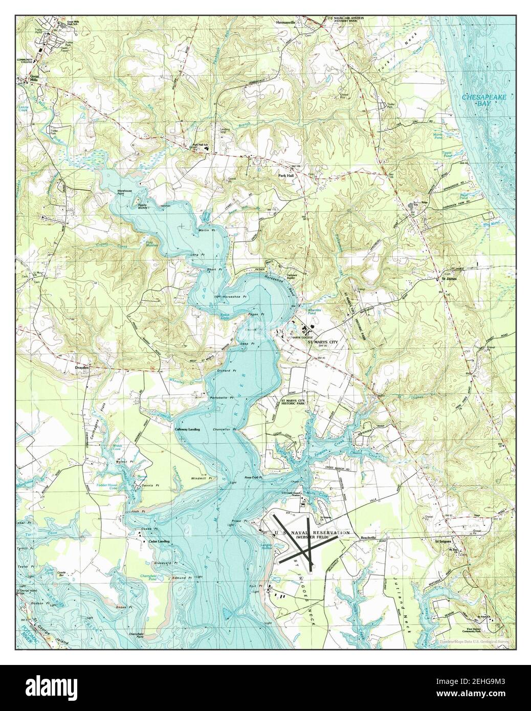 St Marys City, Maryland, map 1987, 1:24000, United States of America by ...
