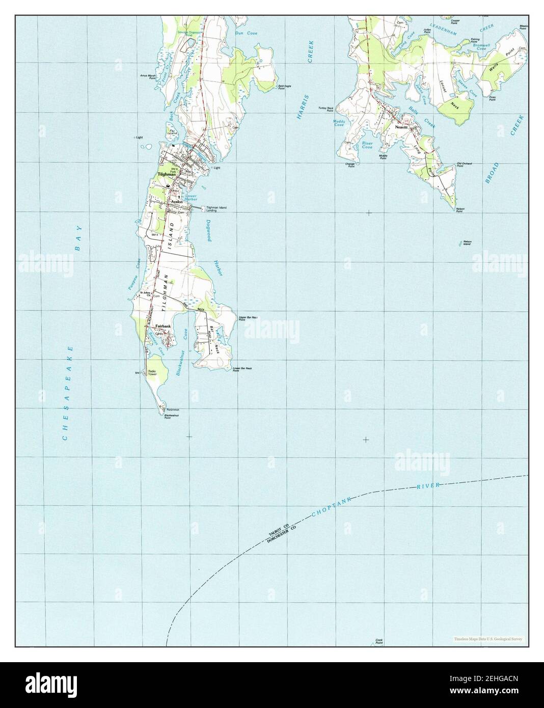 Tilghman, Maryland, map 1988, 1:24000, United States of America by ...