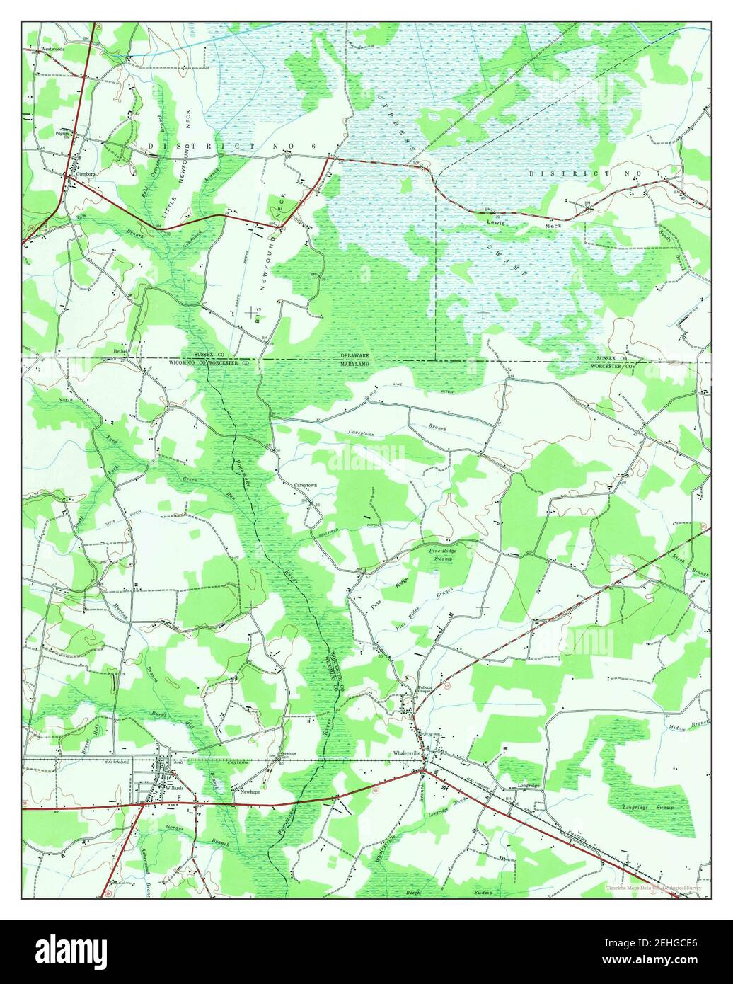 Whaleysville, Maryland, map 1942, 1:24000, United States of America by ...