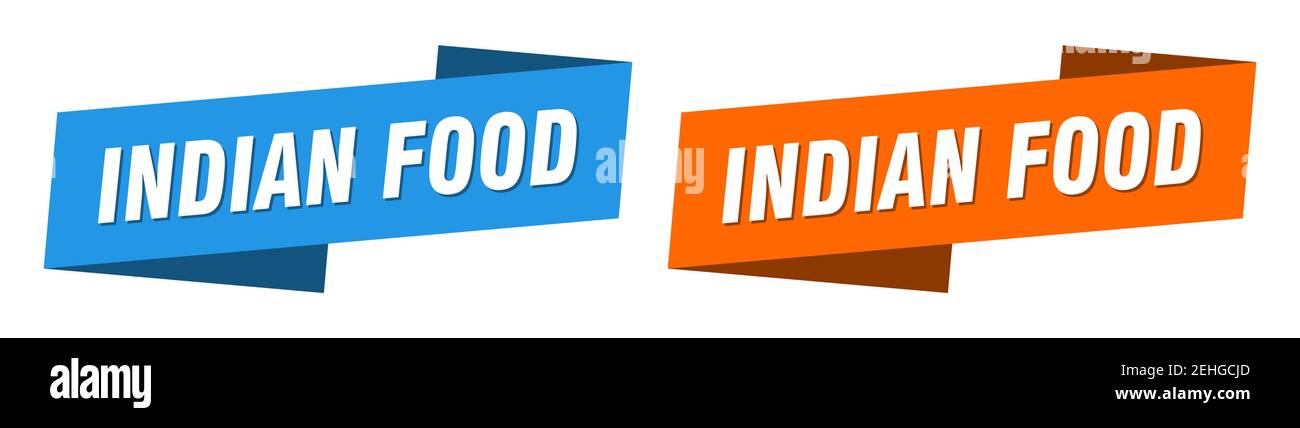 indian food ribbon label sign set. indian food banner Stock Vector ...