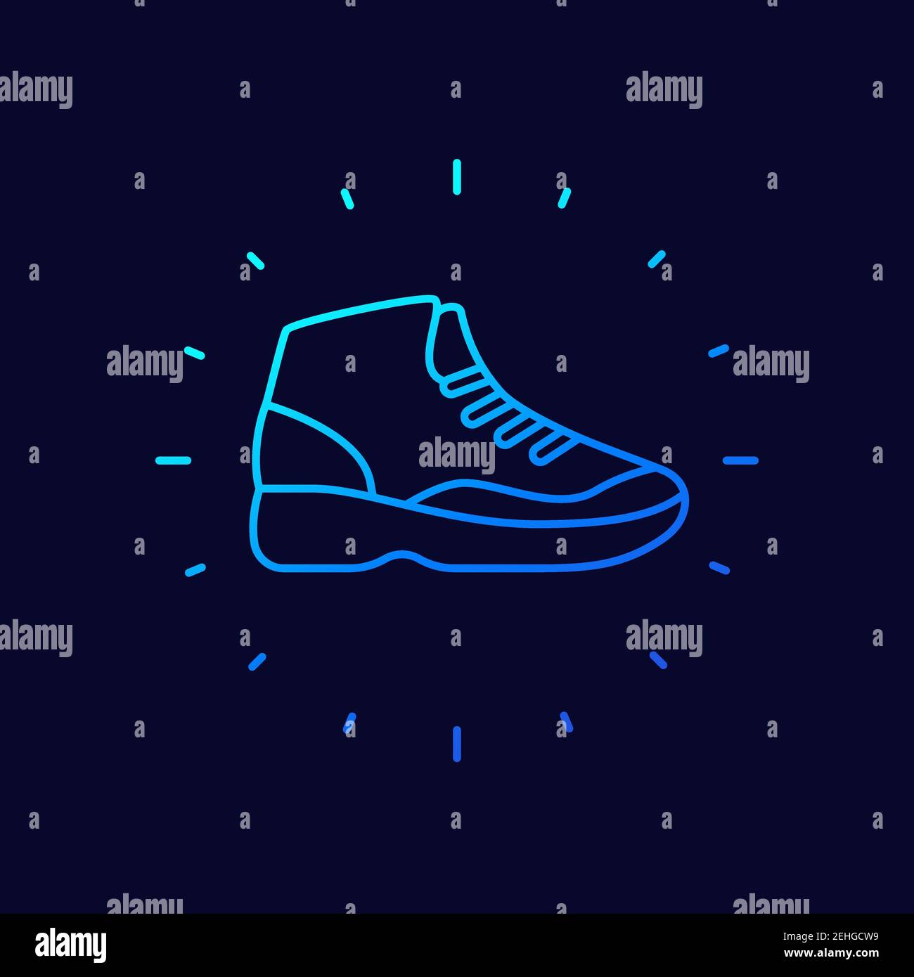 basketball shoe icon, high top sneakers linear Stock Vector Image & Art ...
