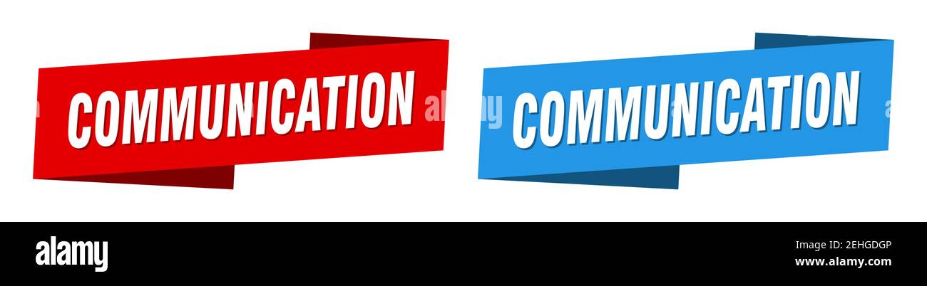 communication ribbon label sign set. communication banner Stock Vector ...