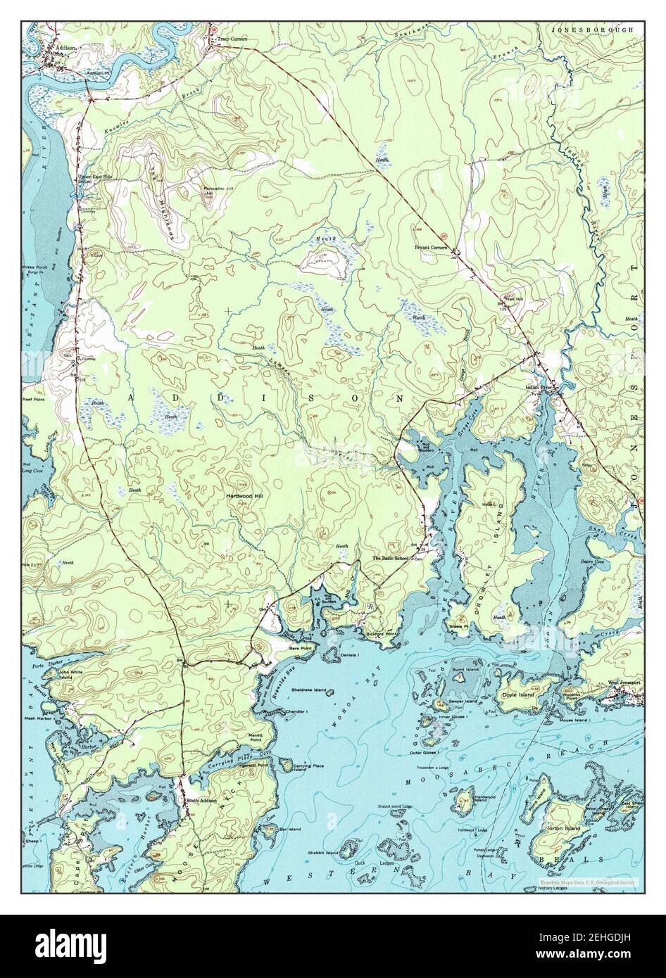 Addison, Maine, map 1948, 1:24000, United States of America by Timeless ...