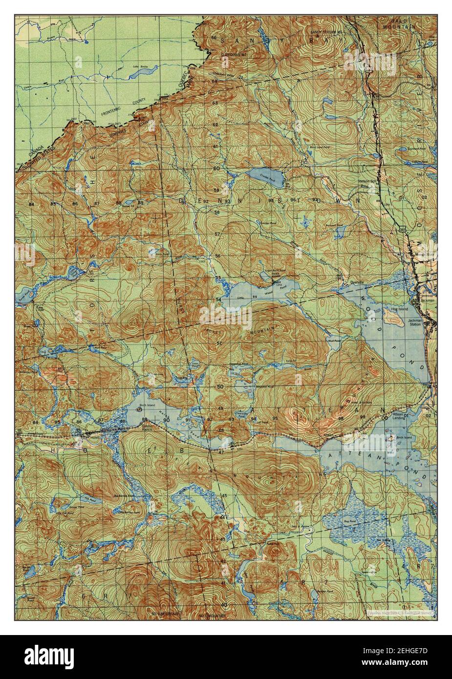 Attean, Maine, map 1950, 1:50000, United States of America by Timeless ...