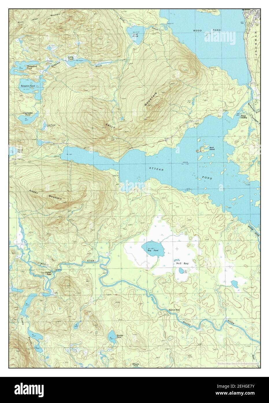 Attean Pond, Maine, map 1997, 1:24000, United States of America by ...