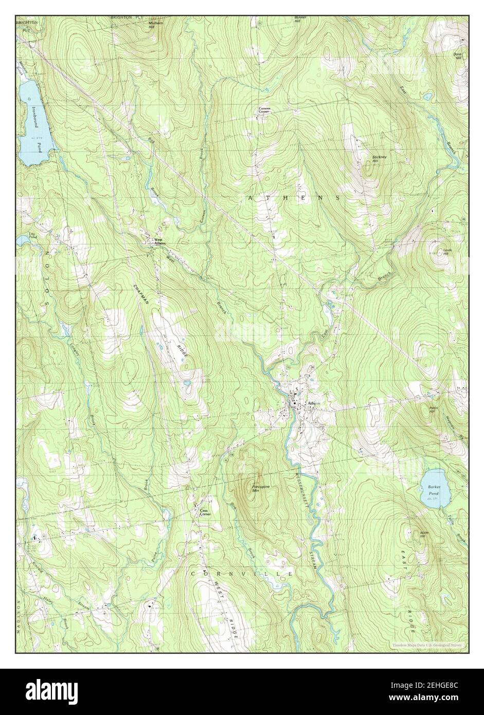 Athens, Maine, map 1989, 1:24000, United States of America by Timeless ...