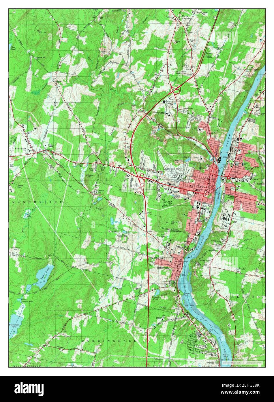 Augusta, Maine, map 1980, 1:24000, United States of America by Timeless ...