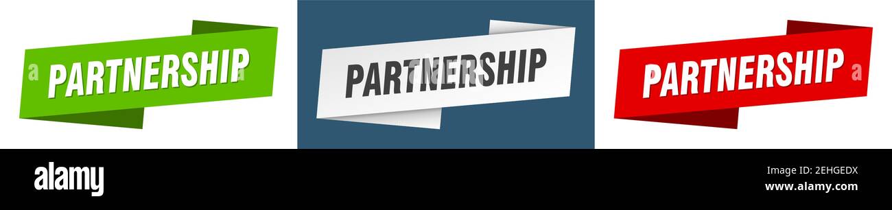 partnership ribbon label sign set. partnership banner Stock Vector ...
