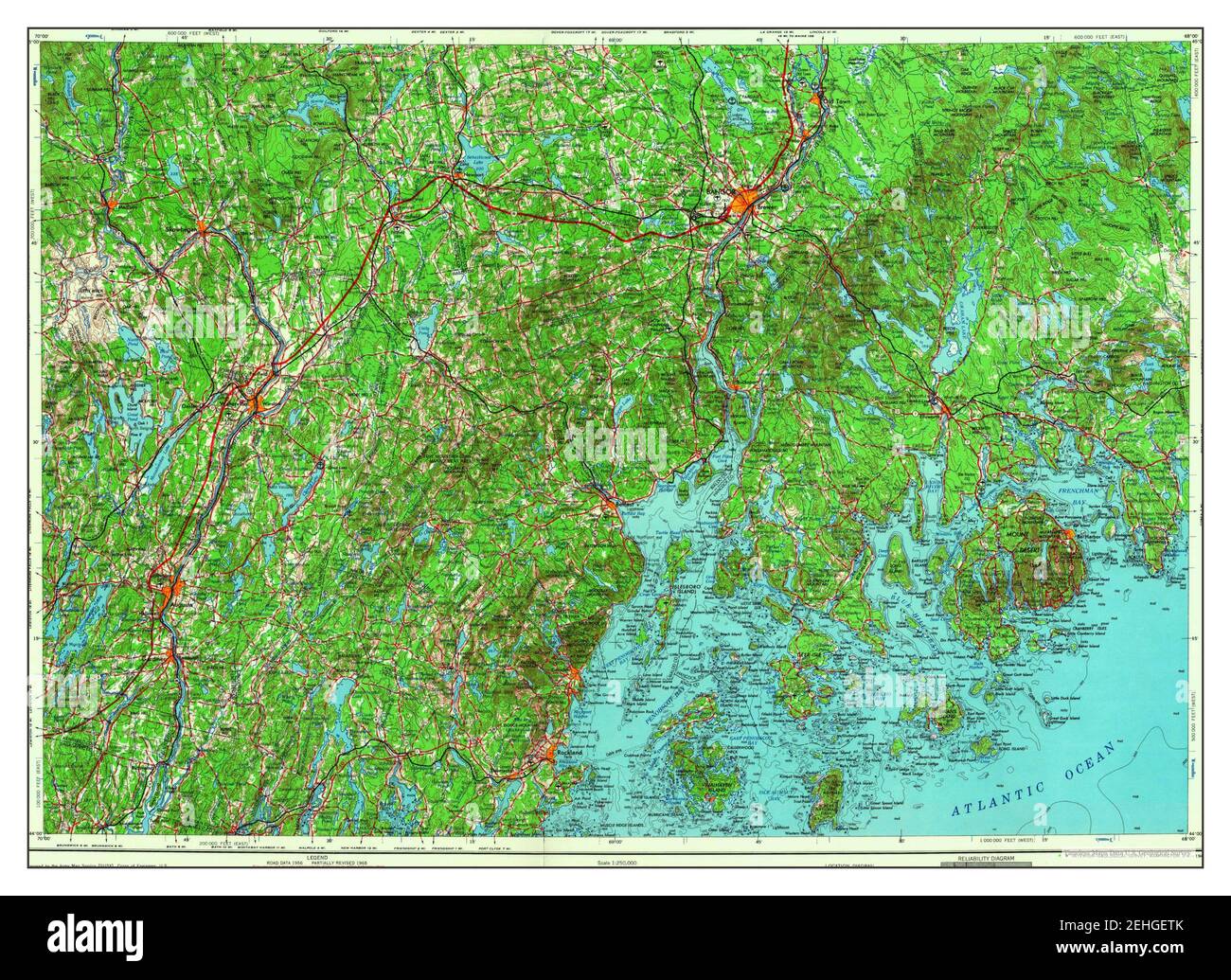 Vintage map of bangor maine hi-res stock photography and images - Alamy