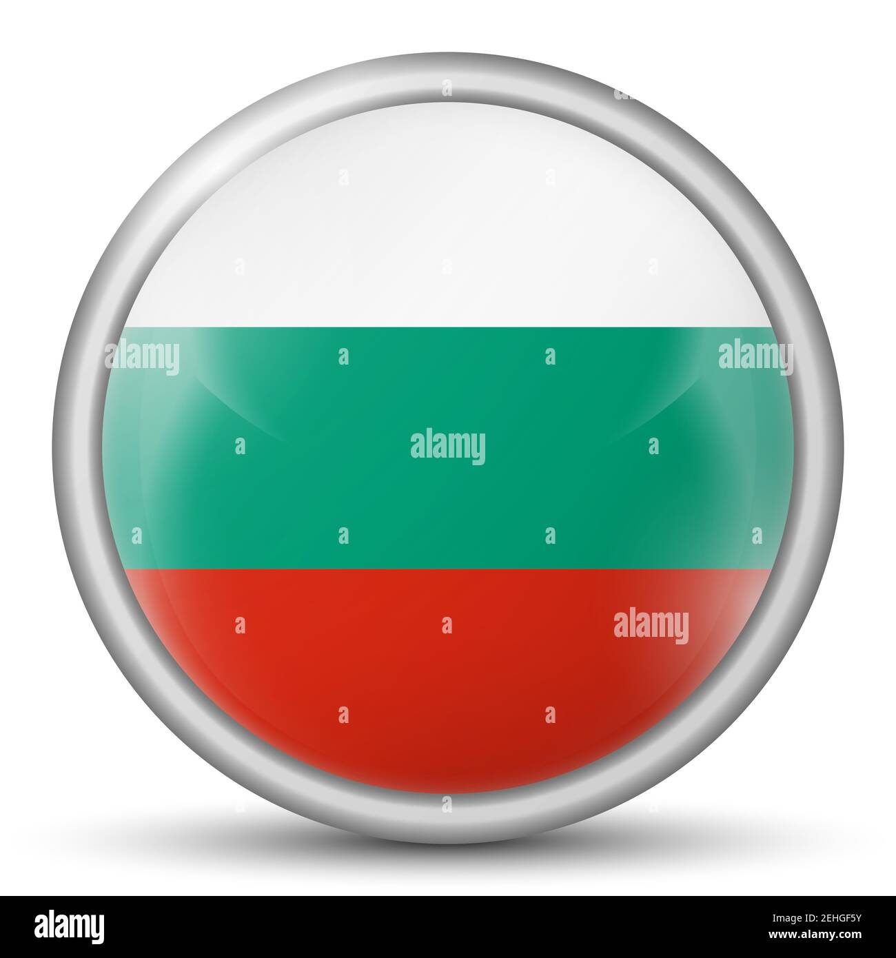 Glass light ball with flag of Bulgaria. Round sphere, template icon ...
