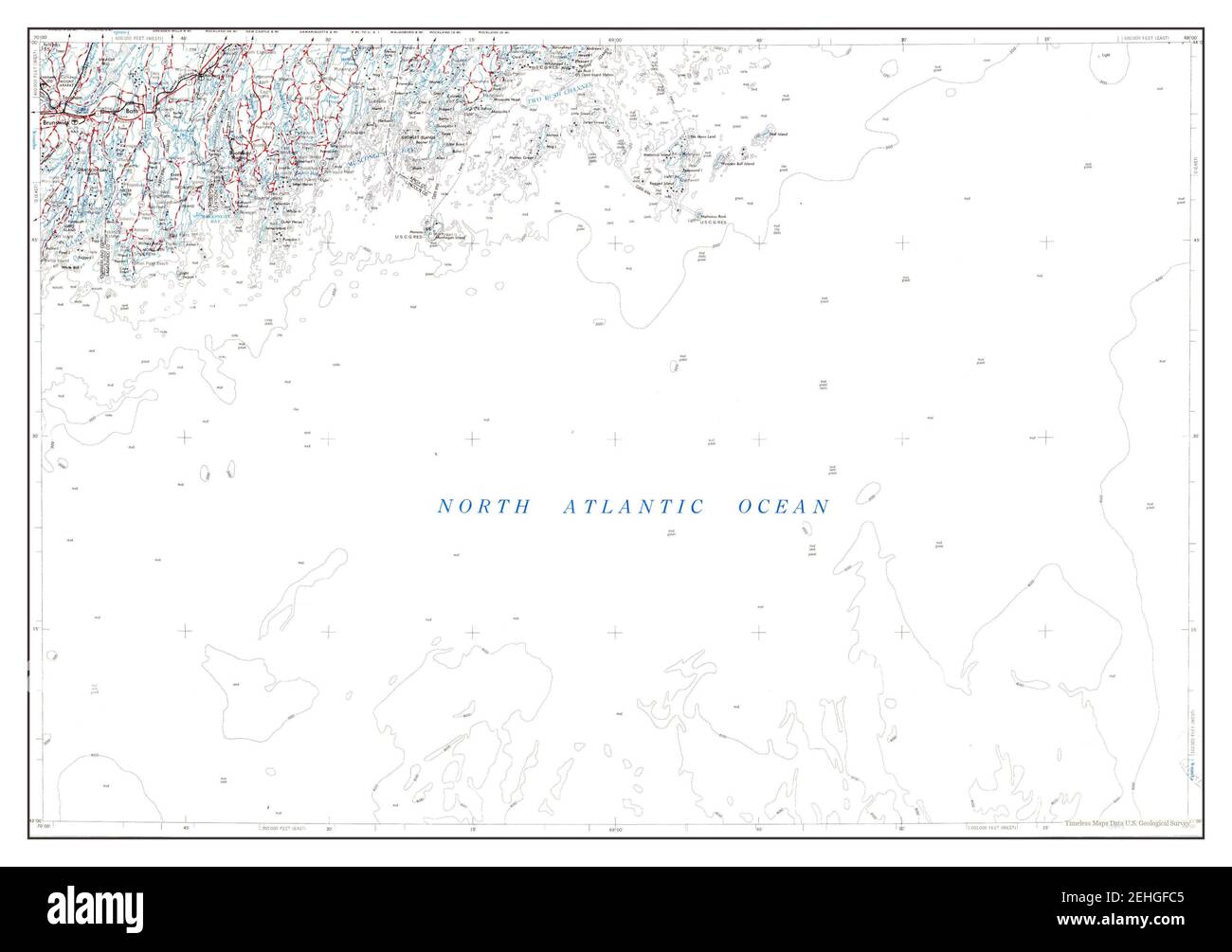Bath, Maine, map 1963, 1:250000, United States of America by Timeless ...