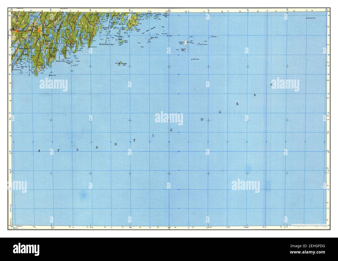 Bath, Maine, map 1948, 1:250000, United States of America by Timeless ...