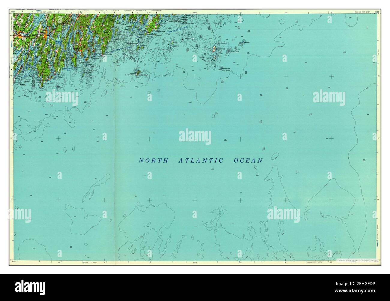 Bath, Maine, map 1963, 1:250000, United States of America by Timeless ...