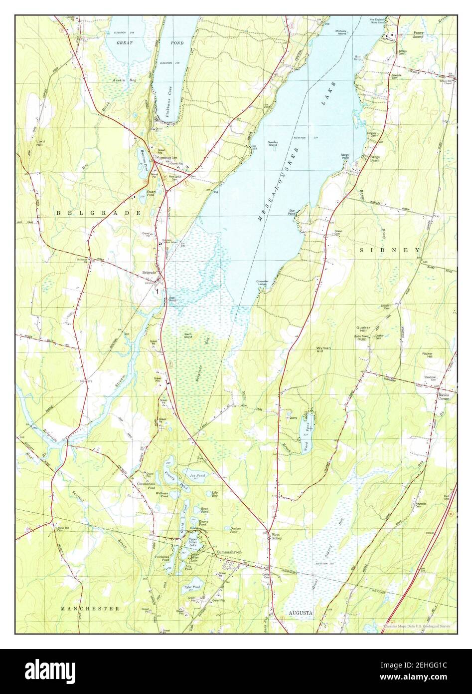 Belgrade maine map hi-res stock photography and images - Alamy