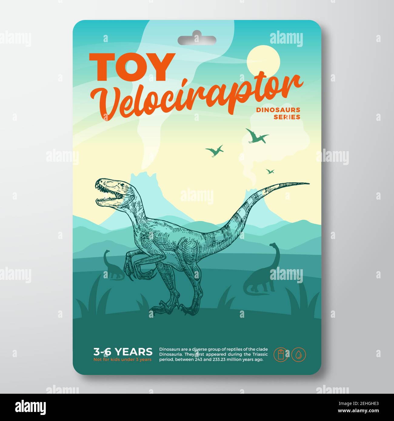 Toy Dinosaur Label Template. Abstract Vector Packaging Design Layout ...